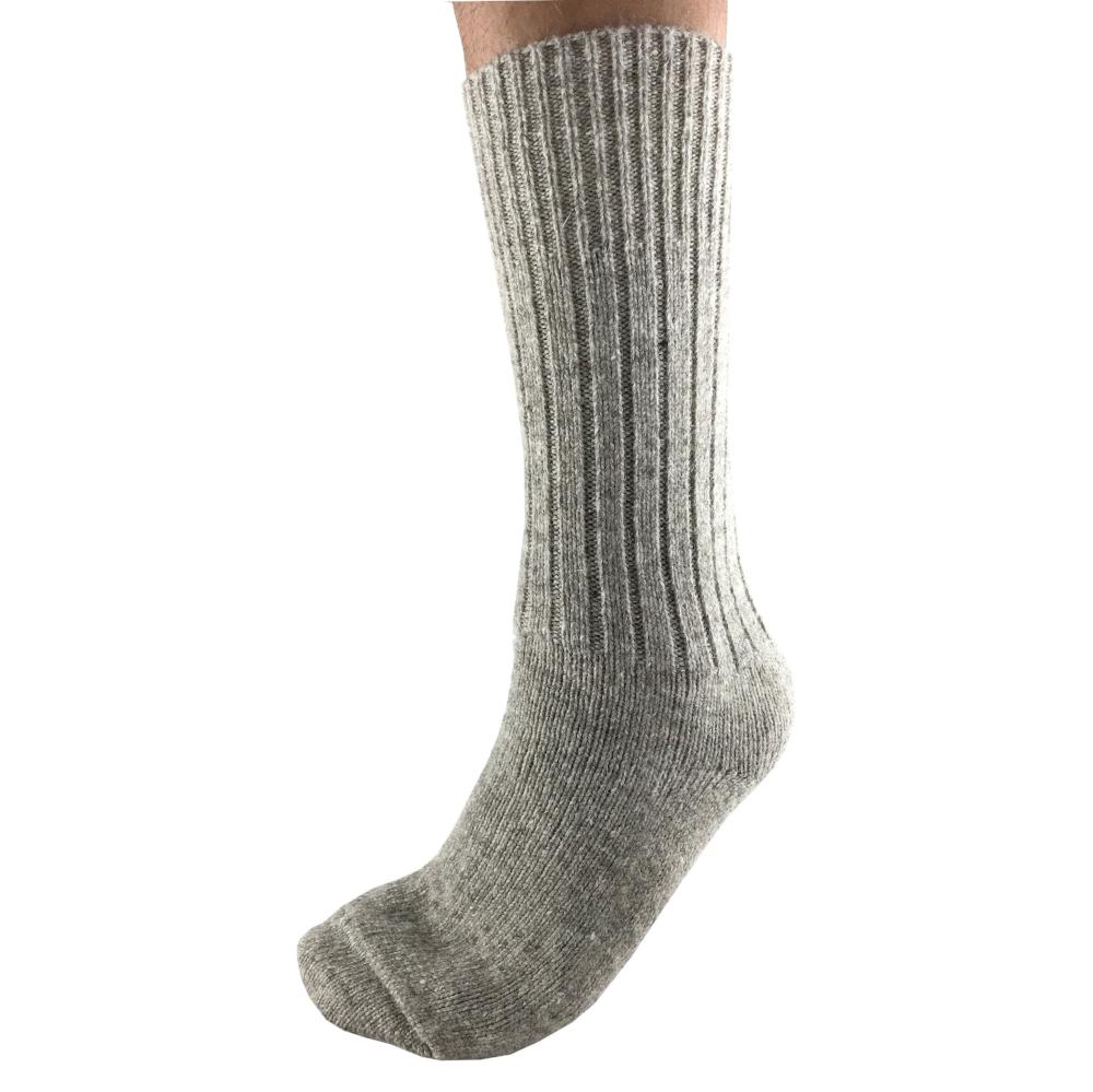 Duray Canadian Made Pure New Wool Natural Grey Boot Style Socks