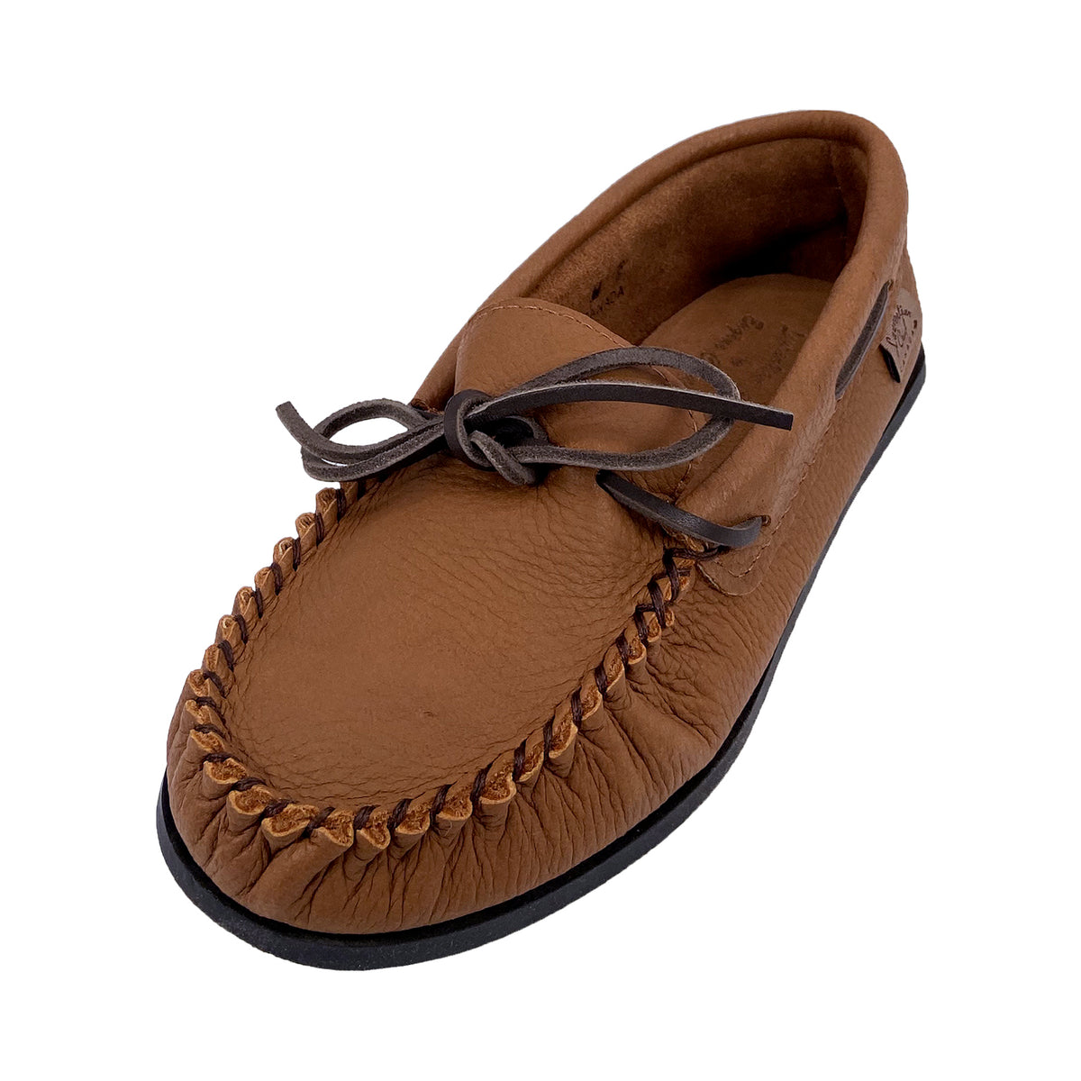 Mens Outdoor Rubber Sole Elk Hide Leather Moccasin Loafer Shoes