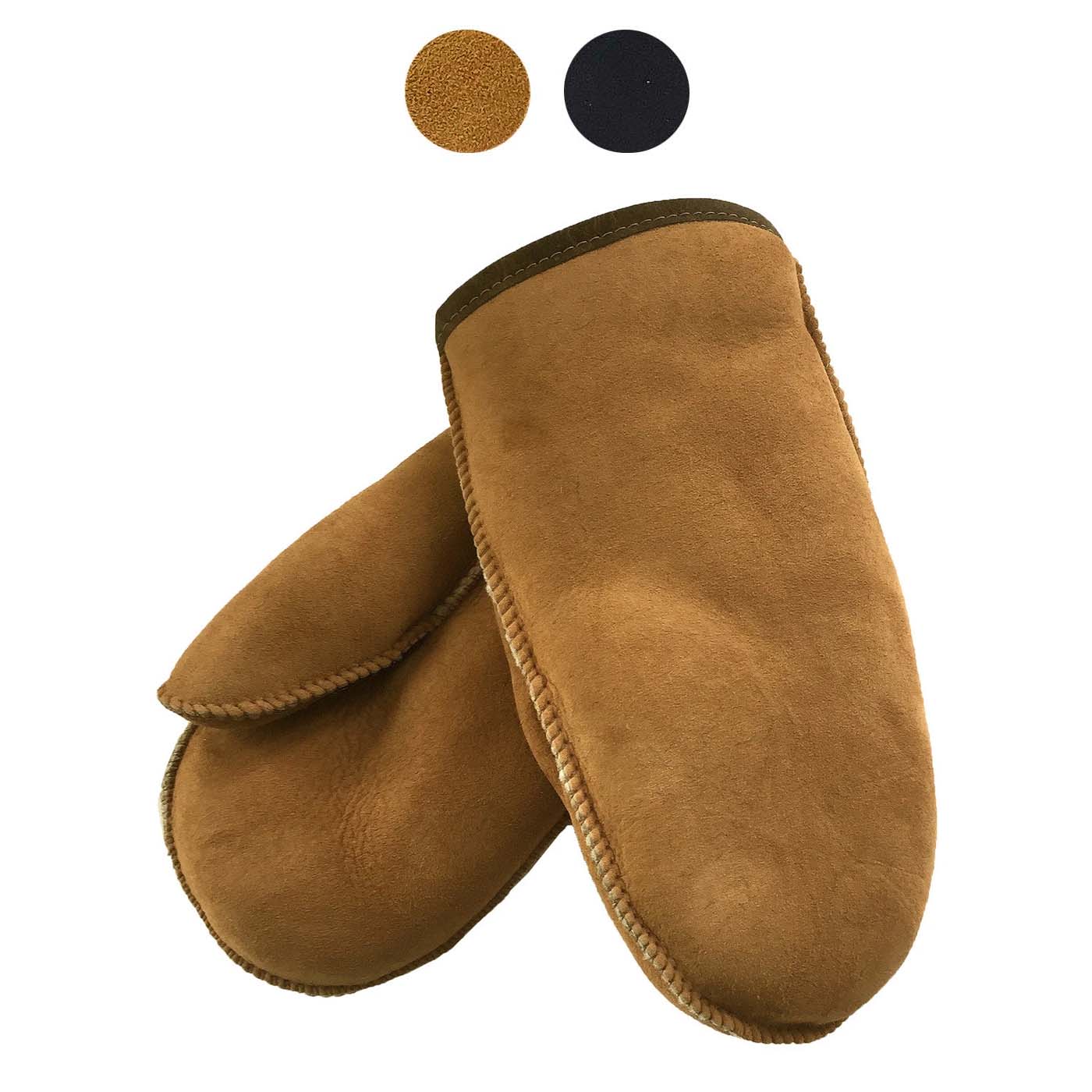 Men's High Quality Warm Real Sheepskin Winter Mittens Handmade in Canada